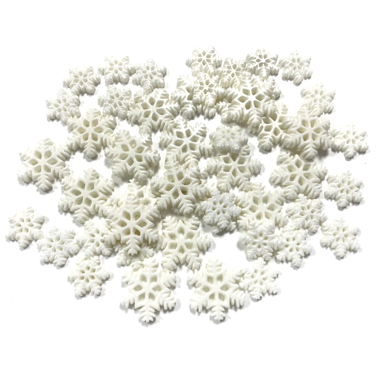 Mini Snowflakes for Craft, 50 Pcs Small Resin Snowflake Ornaments for ...