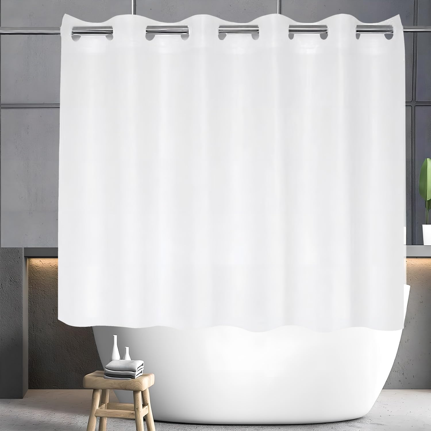 Amazon.com: Gipsighila Short Shower Curtain 48 inch, White Polyester ...