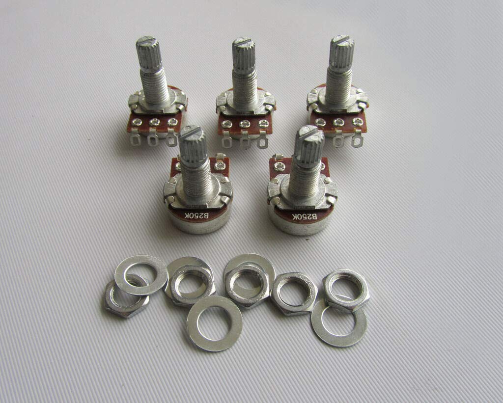 Amazon.com: 5X B250K Linear Electric Guitar Mini Pots Long Split Shaft ...
