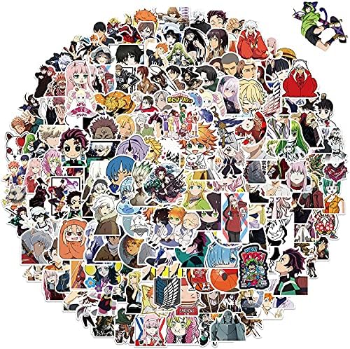 Lanseede 200pcs. Anime mixed Stickers Vinyl Waterproof Sticker Pack for ...