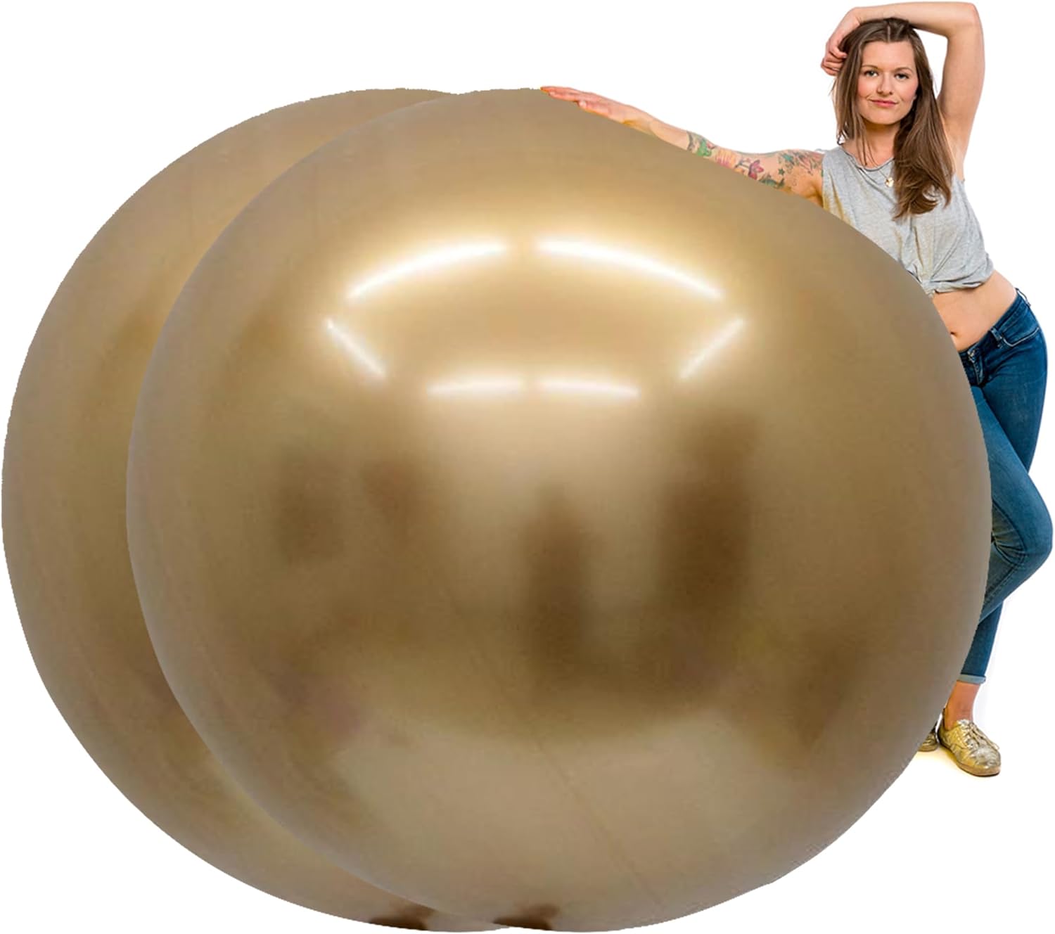 Amazon.com: TILCO BALLOONS | Pack 2x 72 Inch Giant XL Balloons Gold ...