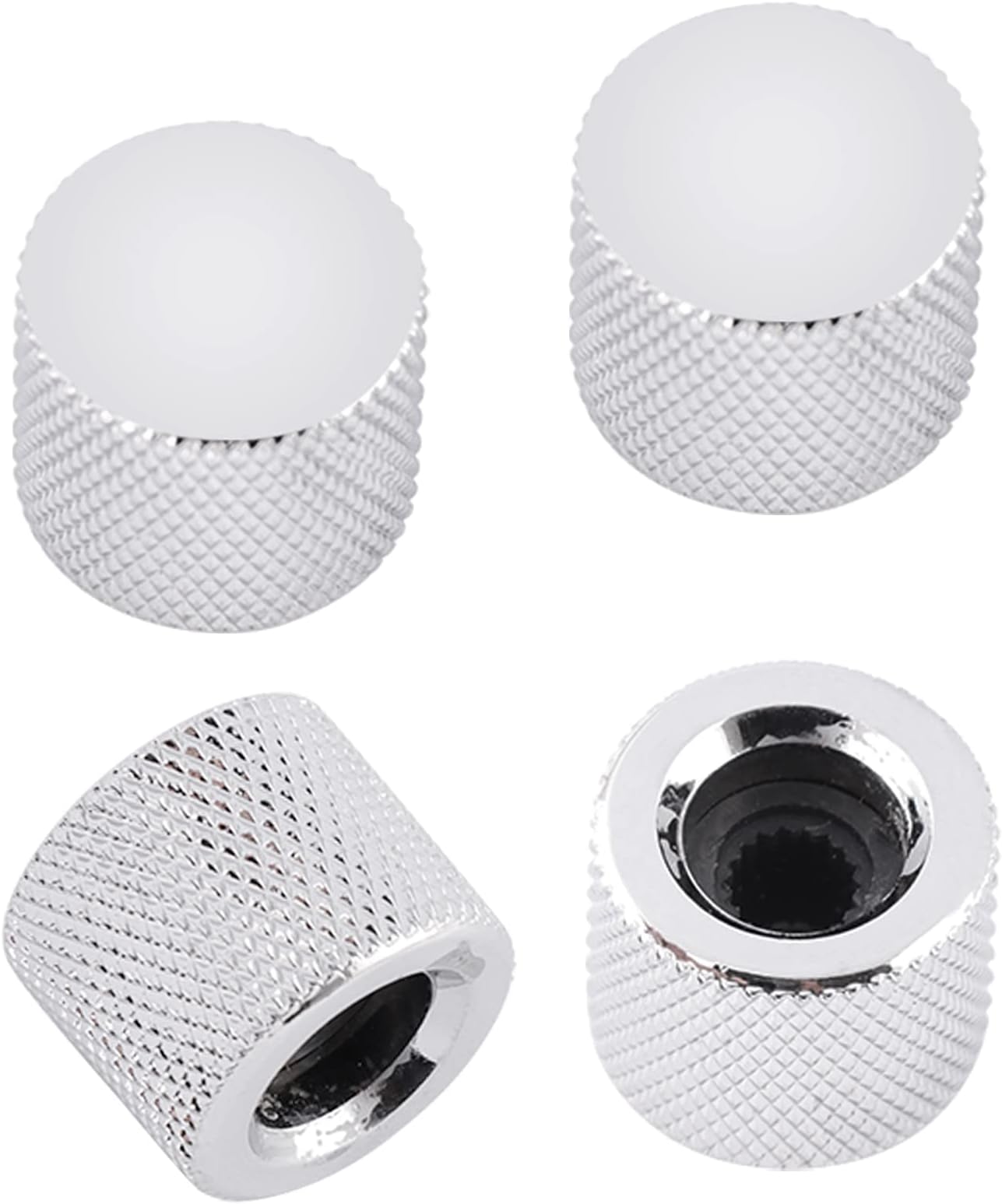 Metallor Guitar Volume Tone Control Knobs Knurled Metal Dome Style 18mm ...