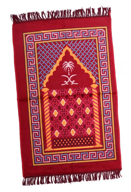 Buy ADIRNY Velvet Prayer Mat Musalla Janamaz for Namaz Muslim 44x28 ...