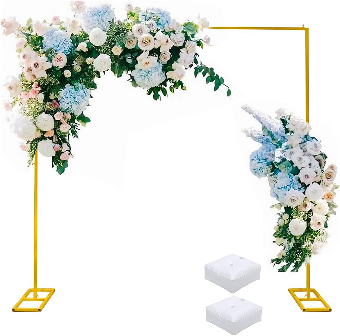 Arco de Globo para Boda 2M Soporte de Fondo para Fiesta, Kit Aro Cuadrado Dorado para Decoración ...