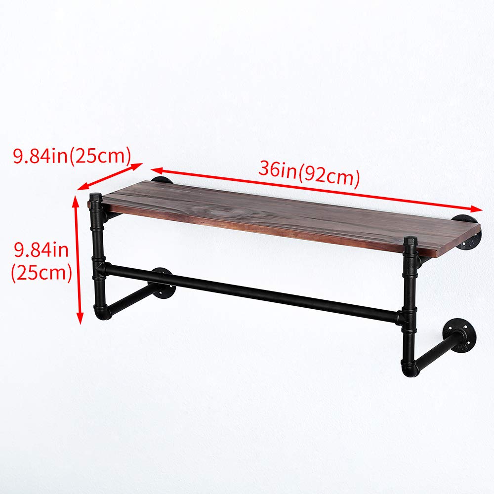 Snapklik.com : ZAIZHUO Industrial Pipe Clothing Rack Wall Mounted