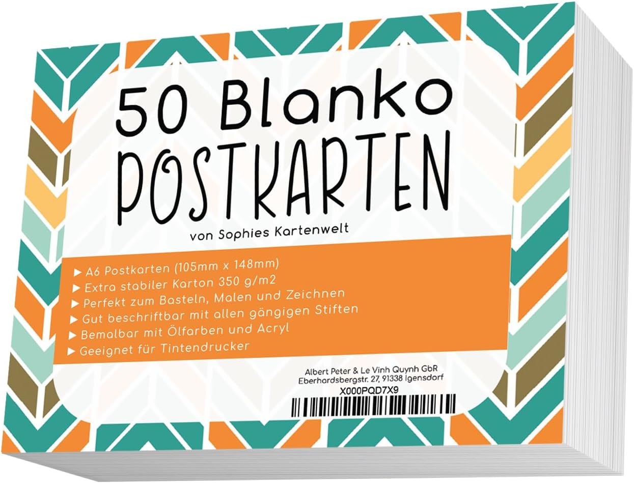 Sophies Kartenwelt Blanko Postkarten Set mit 50 Karten - Gestalte und ...