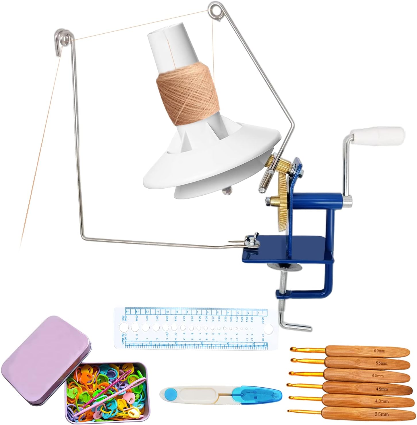 Amazon.com: Zestify Yarn Winder for Crocheting - Hand-Operated Swift ...