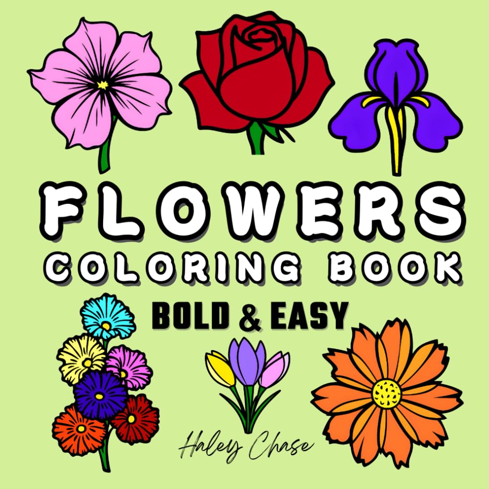 Amazon.com: Flowers Coloring Book: Bold and Easy Designs for Kids ...