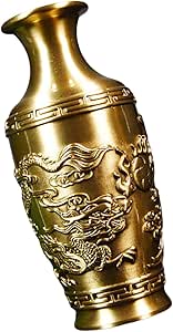 Sofisticados jarrones de latón grandes con motivos artísticos de dragón ...