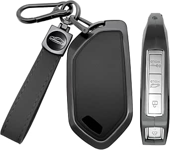 Amazon.com: BXQATMBfor Kia Key fob Cover with Leather zinc Alloy ...