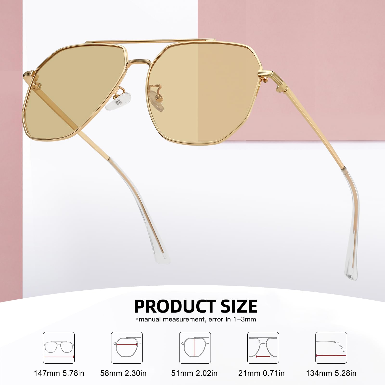 Snapklik.com : Retro Oversized Aviator Sunglasses For Women Men ...