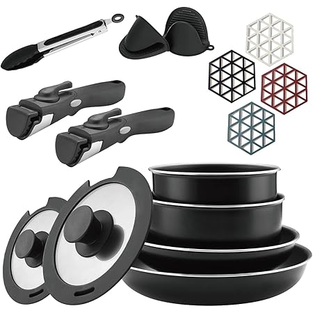 Amazon.com: Kitchen Academy Induction Cookware Sets - 8 Piece Non-stick ...