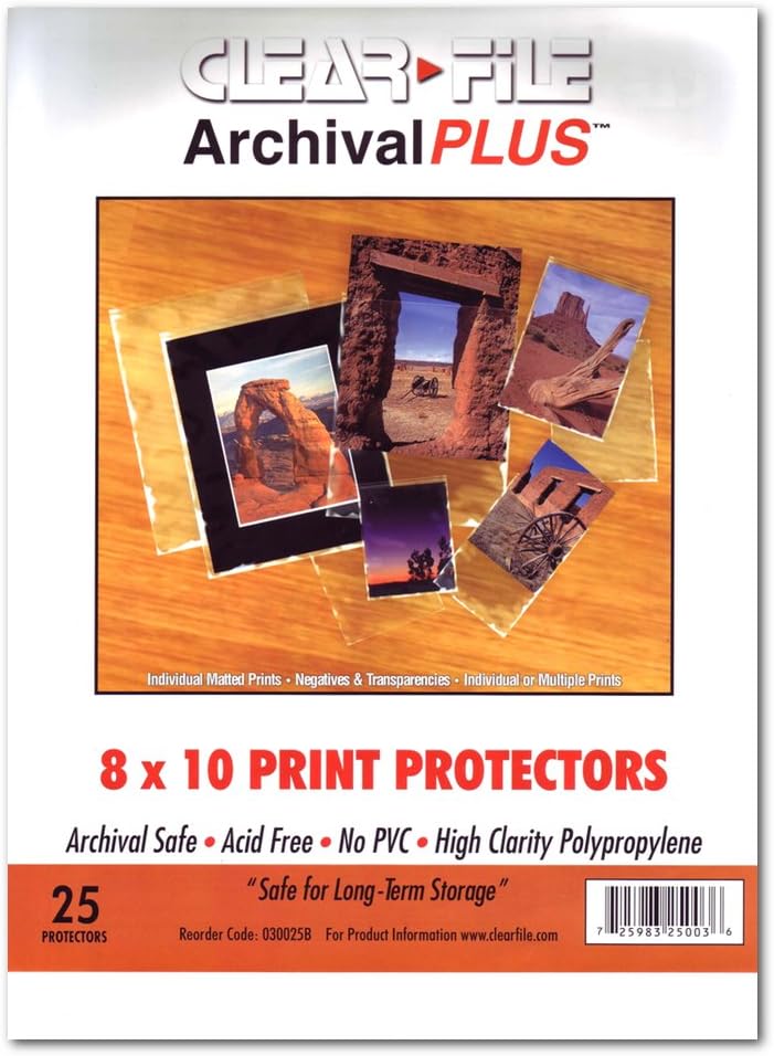 Amazon.com : Clear File - Archival Photo Print Protectors - 8" X 10 ...