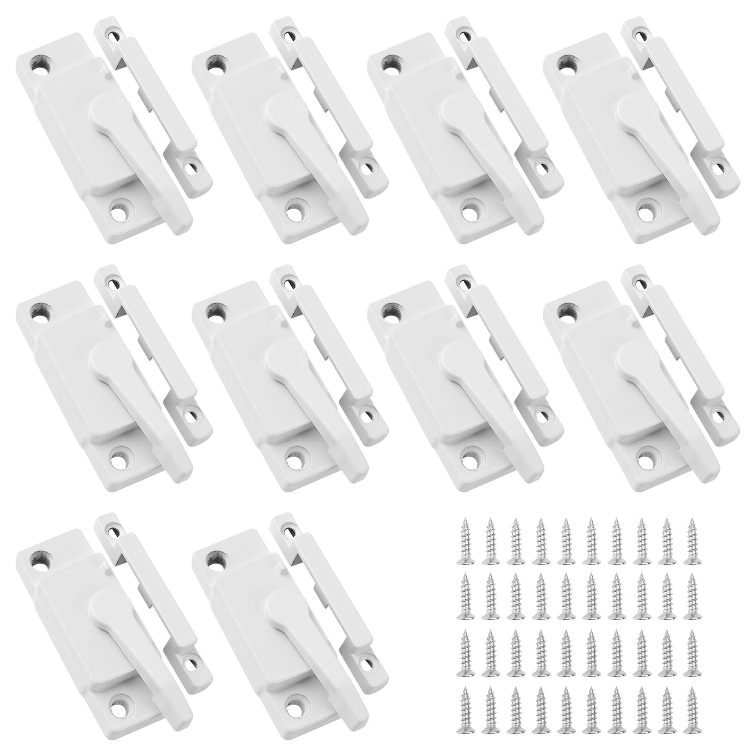 JEEJINYAN 10 Pack Cam Action White Window Sash Locks, Security Window ...