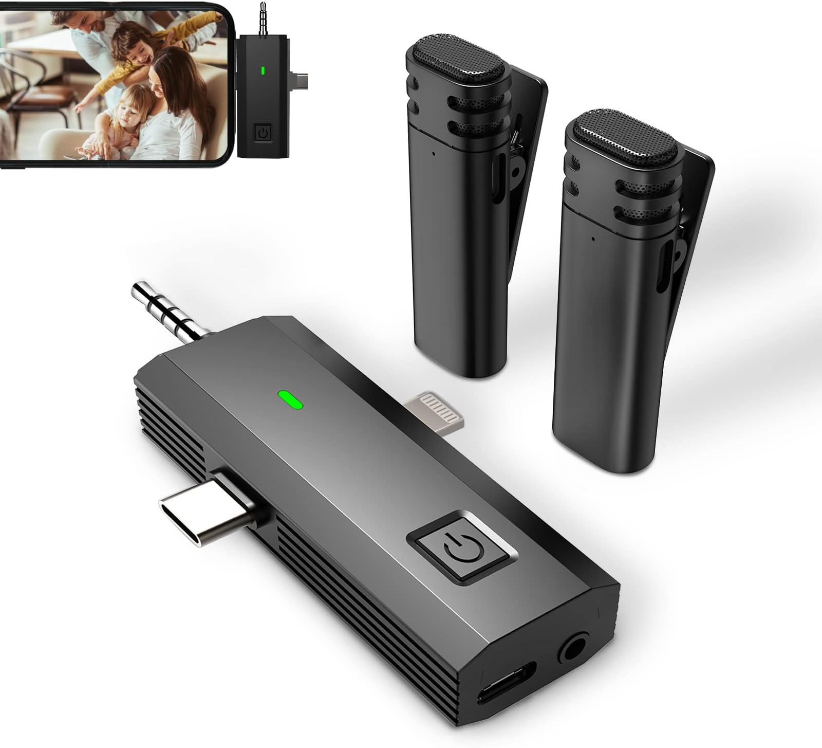 Amazon.com: OS TECH Dual Wireless Lavalier Microphone for iPhone ...