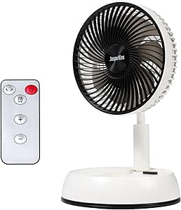 JasperKino Portable Oscillating Standing Fan, 7200mAh Foldable Fan Desk ...