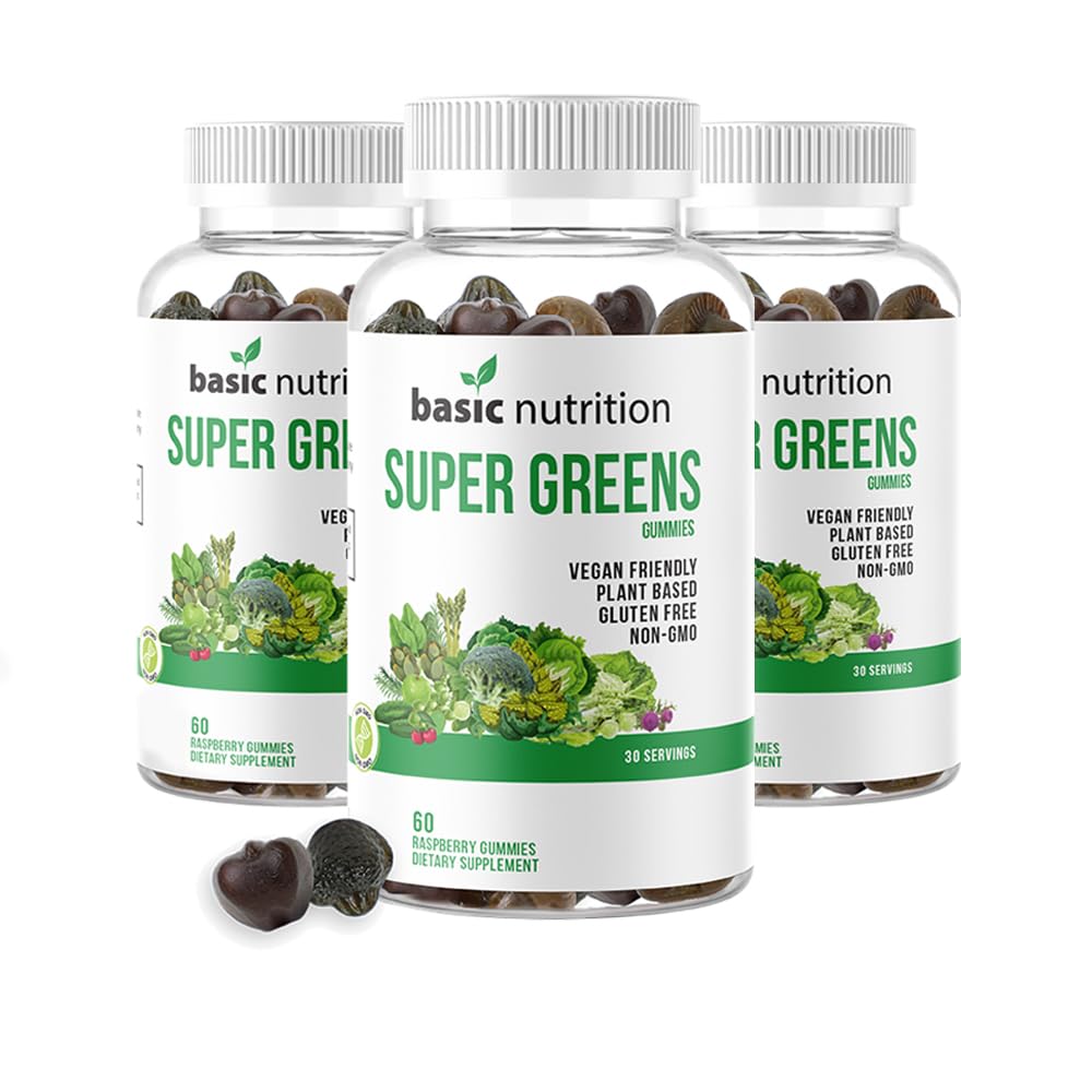 Amazon.com: Basic Nutrition SuperGreens Blended Gummies with Essential ...