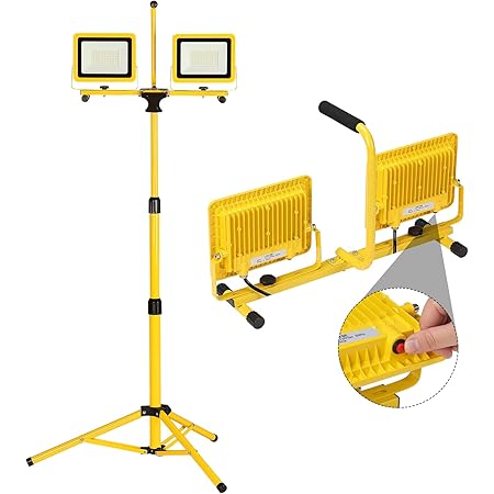 Designers Edge L14SLED 1000-Watt Twin-Head Adjustable Work Light with ...