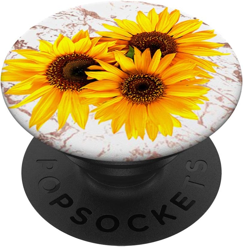 Amazon.com: Cute Yellow Sunflower on Marble Decor Helianthus Design ...