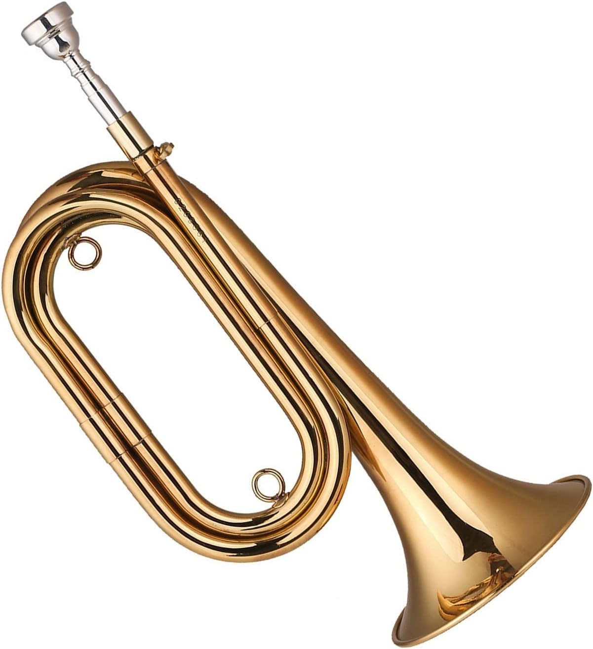 Amazon.com: 13.5 Inch Brass Bugle Call Gold-Plated Trumpet Cavalry Horn ...