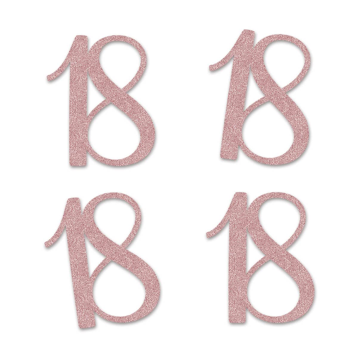 Amazon.com: Rose Gold 18 Cut-Out Numbers, 18th Glitter Birthday Party ...