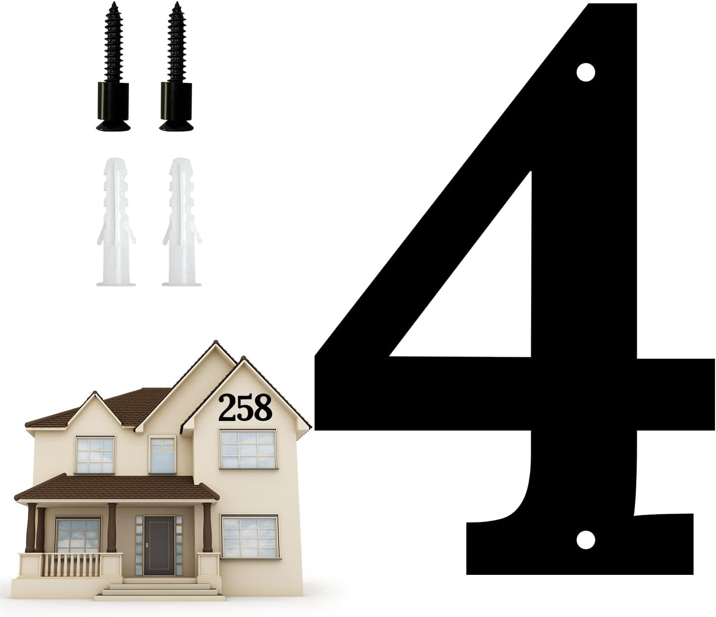 Amazon.com : 10.6 Inch Large House Numbers, Modern Floating for Outside ...
