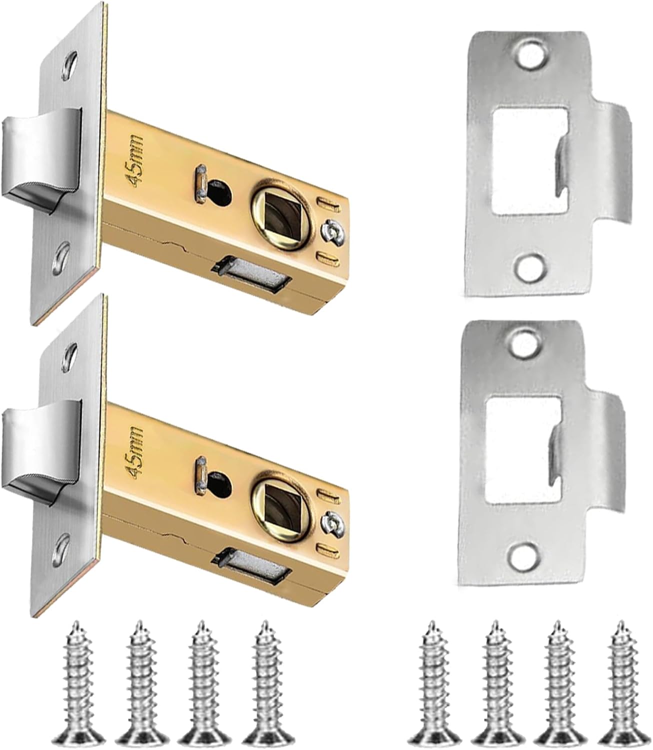 2 Set 45mm Tubular Latch,Internal Door Lock Mortice Latch Mute Door ...
