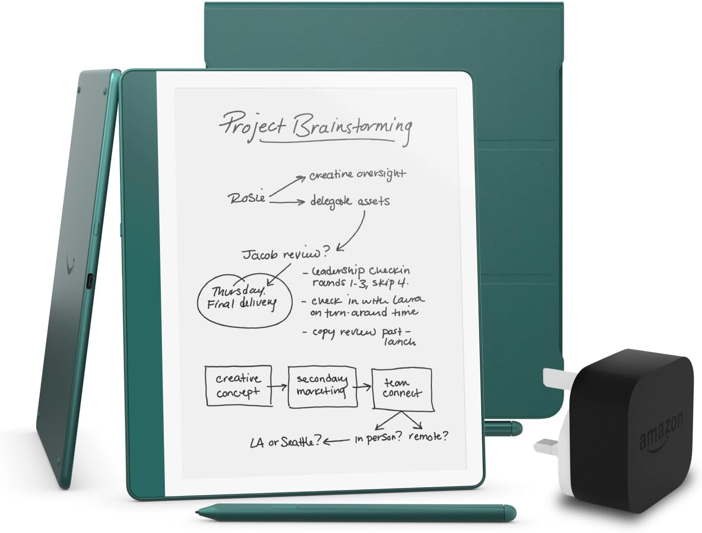 Kindle Scribe (2024 Release) 64 GB, an Amazon Plant Based Cover and an ...