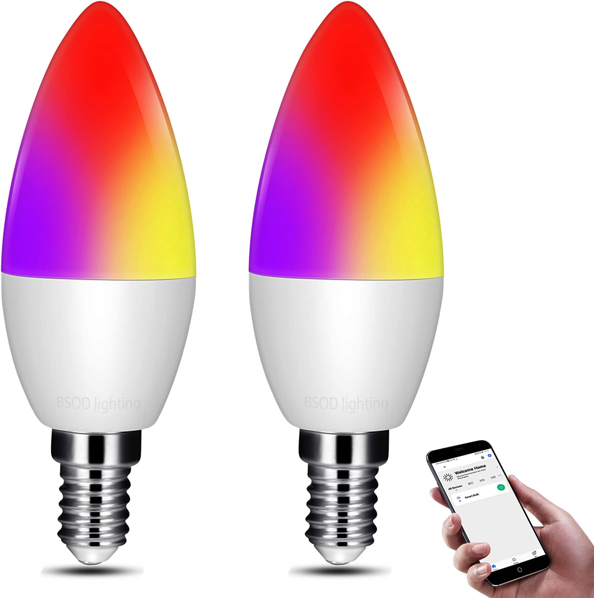Chandelier Light Bulbs,Smart Candelabra Led Light Bulb E12 Decorative ...