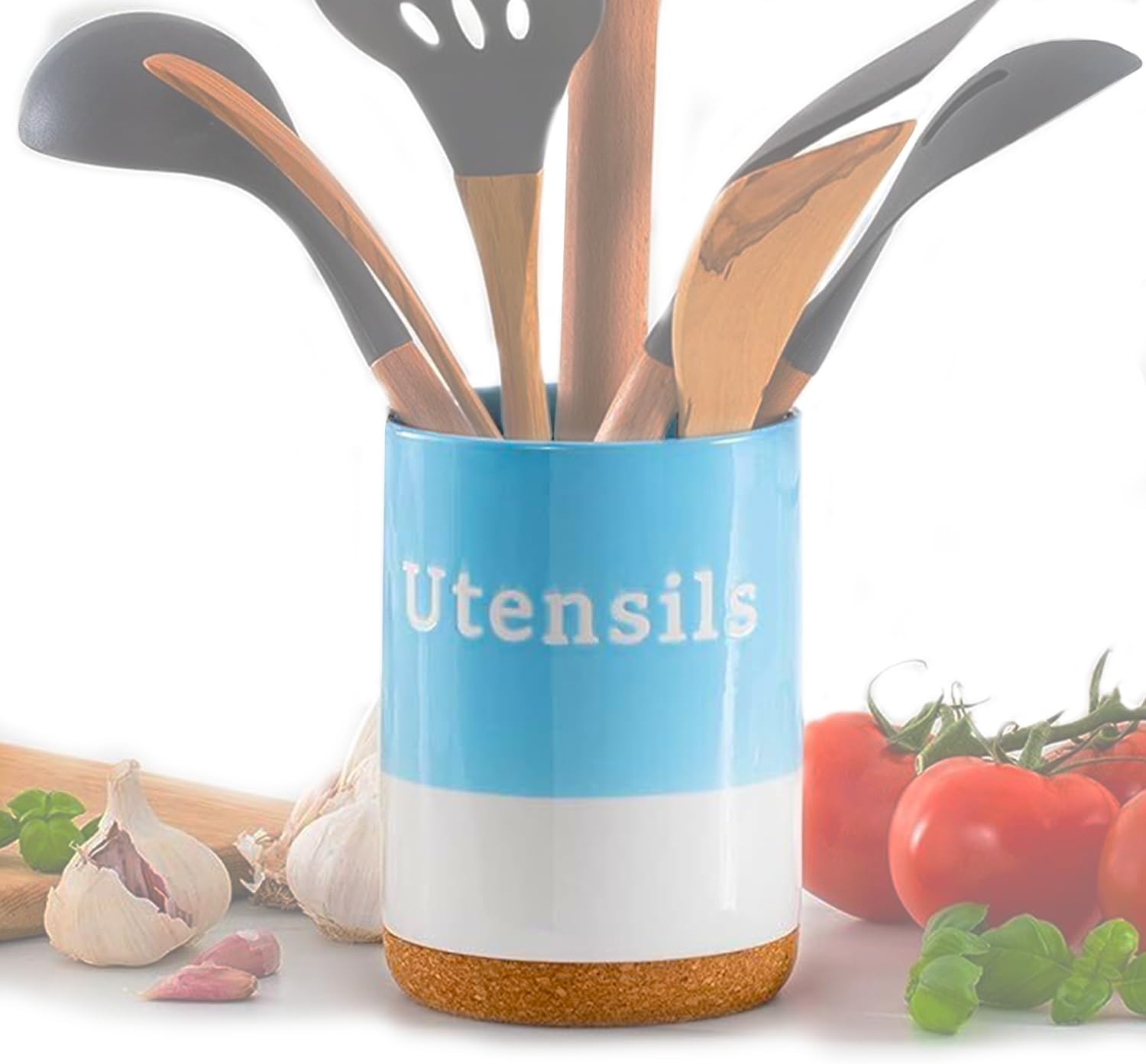 Amazon.com: The Refined Glaze Farmhouse Utensil Holder for Countertop ...