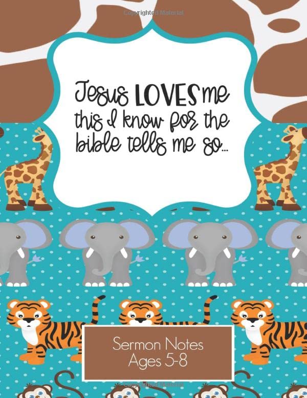 Sermon Notes Journal and Coloring pages for Kids: Ages 5-8 | 26 weeks ...