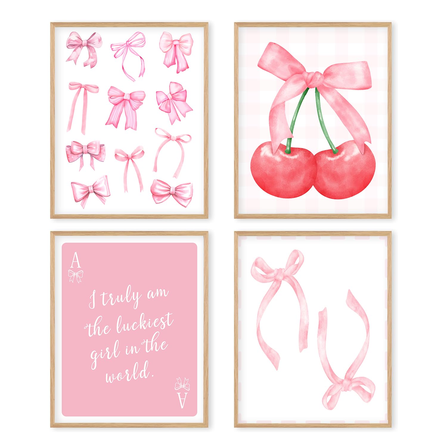 Amazon.com: Boat Wades Pink Coquette Bow Wall Art Poster,Bow Pink Room ...