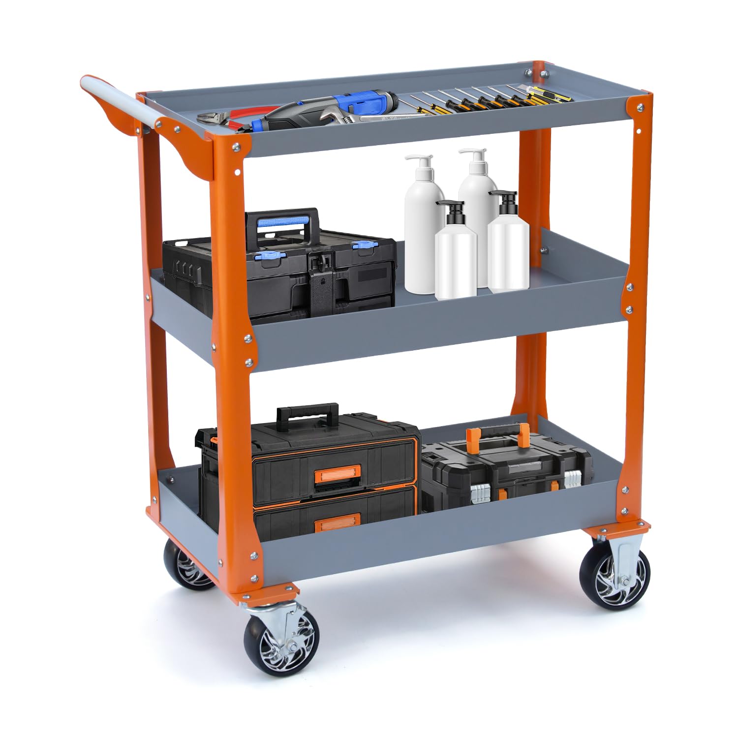 Snapklik.com : HPDMC 3-Tier Utility Cart 1000lbs Capacity Heavy Duty ...