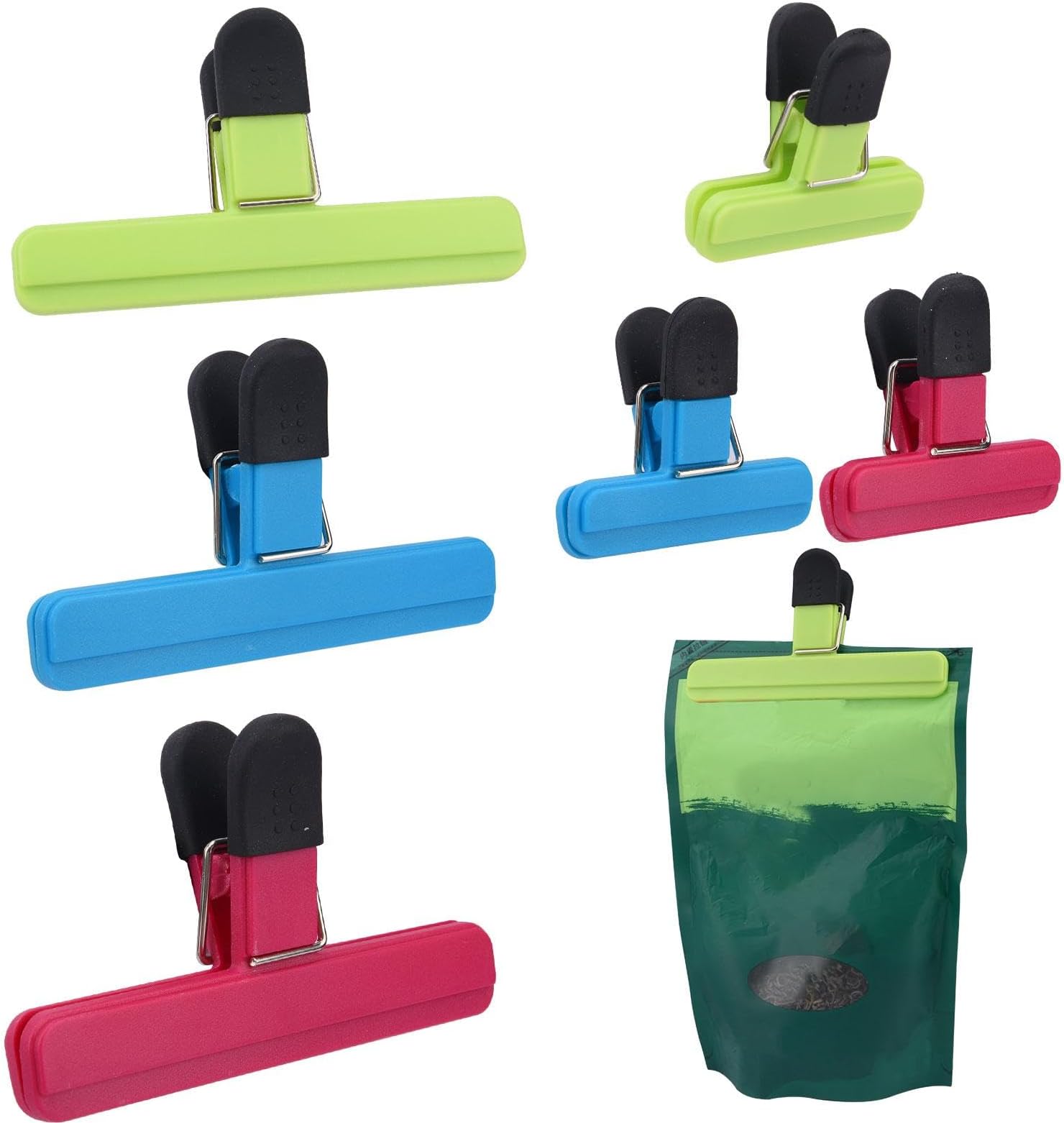 6 PCS Food Bag Clips, Plastic Food Sealing Bag Clip, Reusable Snacks ...