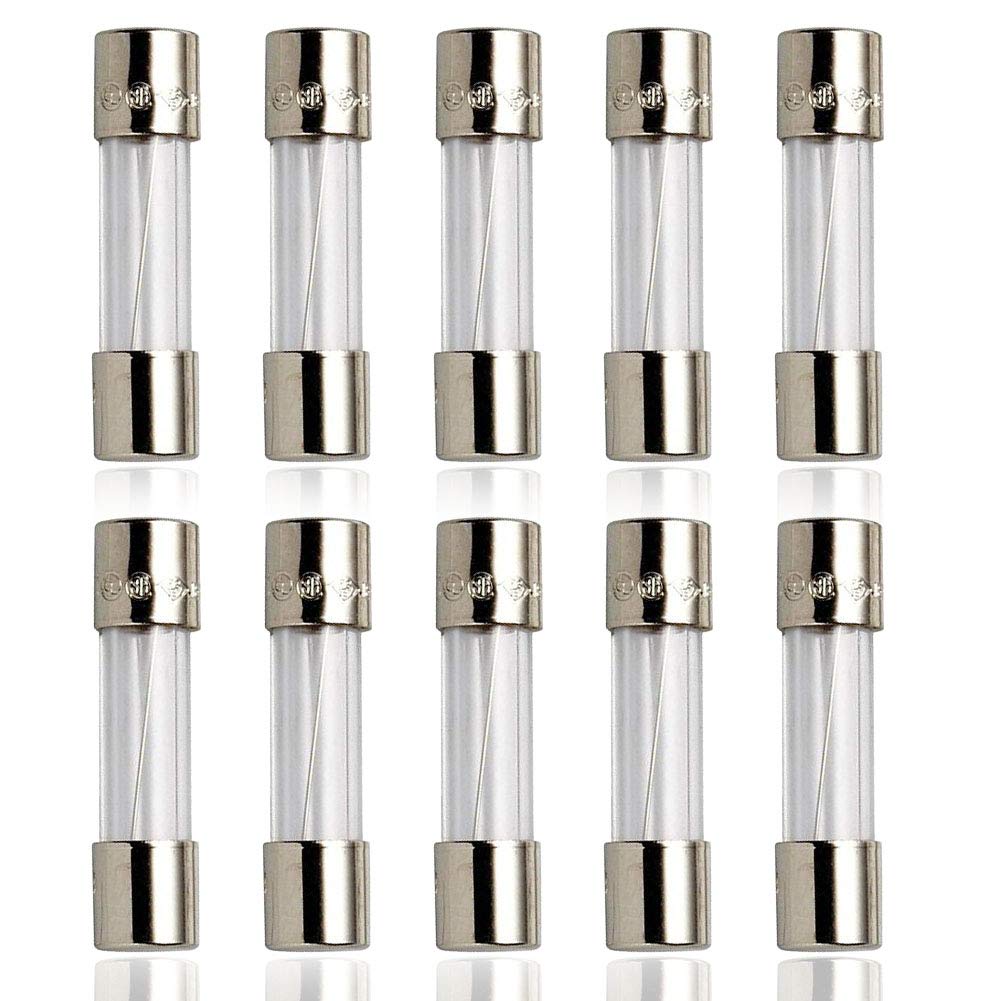 BCP pack of 10 pcs F5AL Fast-Blow Fuse 5A 250V Glass Fuses 5 x 20 mm ...