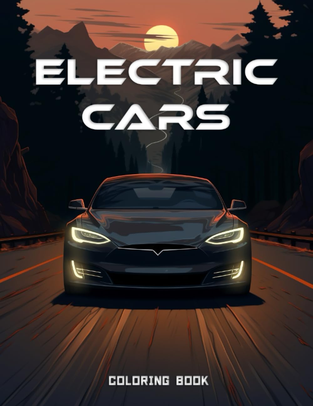 Electric Cars Coloring Book: Electric Vehicle (EV) Car Coloring Book ...