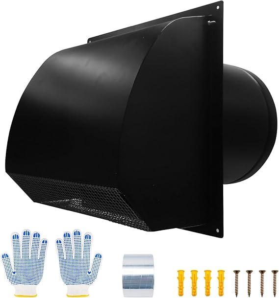 Amazon.com: 10 Inch Galvanized Steel Hooded Wall Vent,Arc-Shaped ...