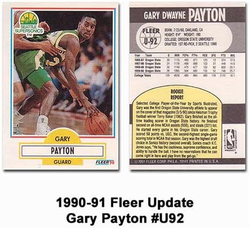 Amazon.com : Fleer Seattle Supersonics Gary Payton 1990-91 Rookie Card ...