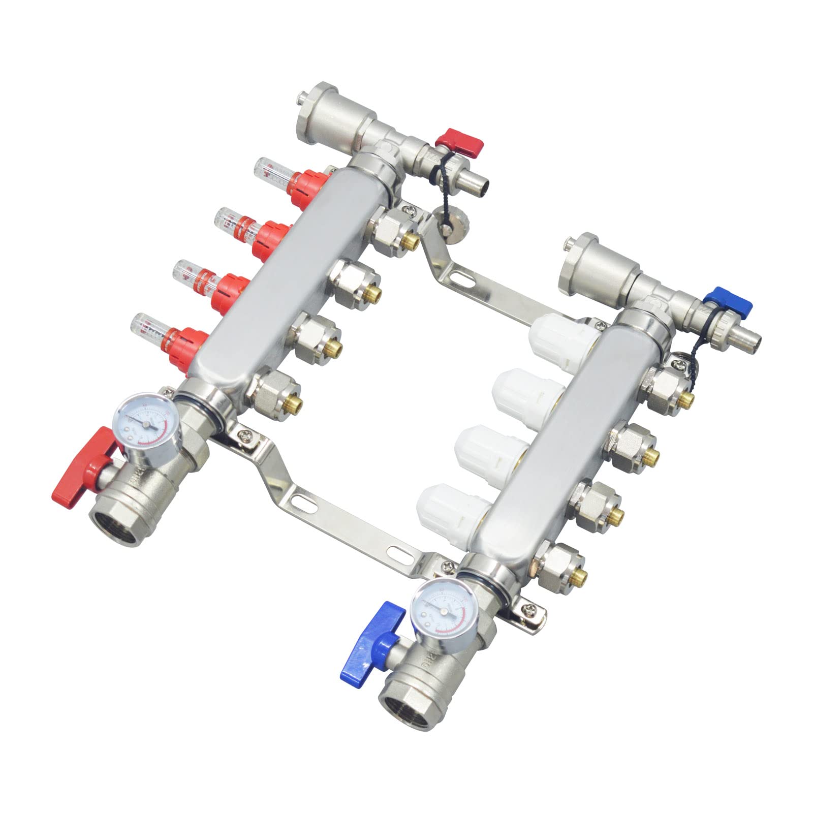 Amazon.com: PreAsion Radiant Heat Pex Manifold 4 loops Pex manifold 1/2 ...
