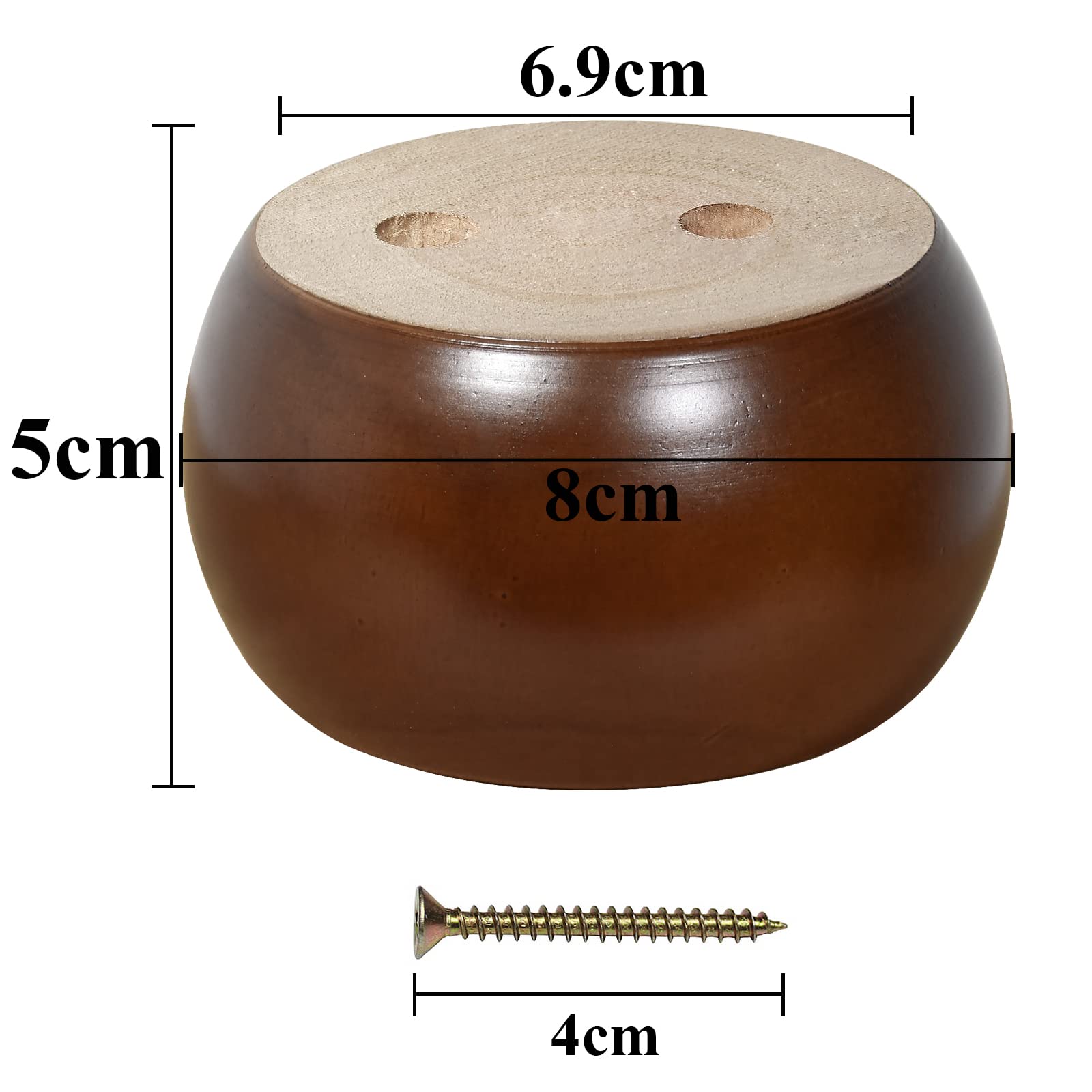 Snapklik.com : AORYVIC 2 Inch Wooden Bun Feet For Furniture Round Sofa ...