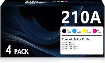 210A High Yield Toner Cartridge 4 Pack (with Chip) Compatible ...