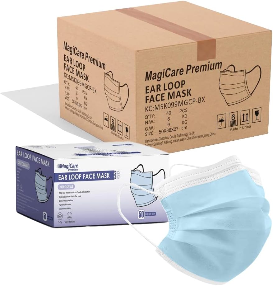 Amazon.com: MAGICARE Face Mask Bulk (2000) - ASTM Level 2 Medical ...