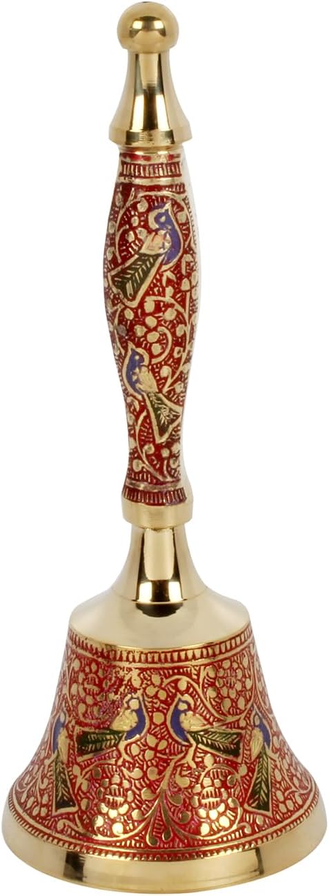 Brass Hand Bell Peacock Design | Indian Puja Bell Barbados | Ubuy