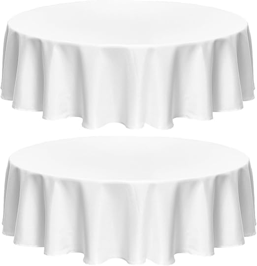 Amazon.com: Fitable Faux Linen Round Tablecloths 60 Inches - 2 Pack ...