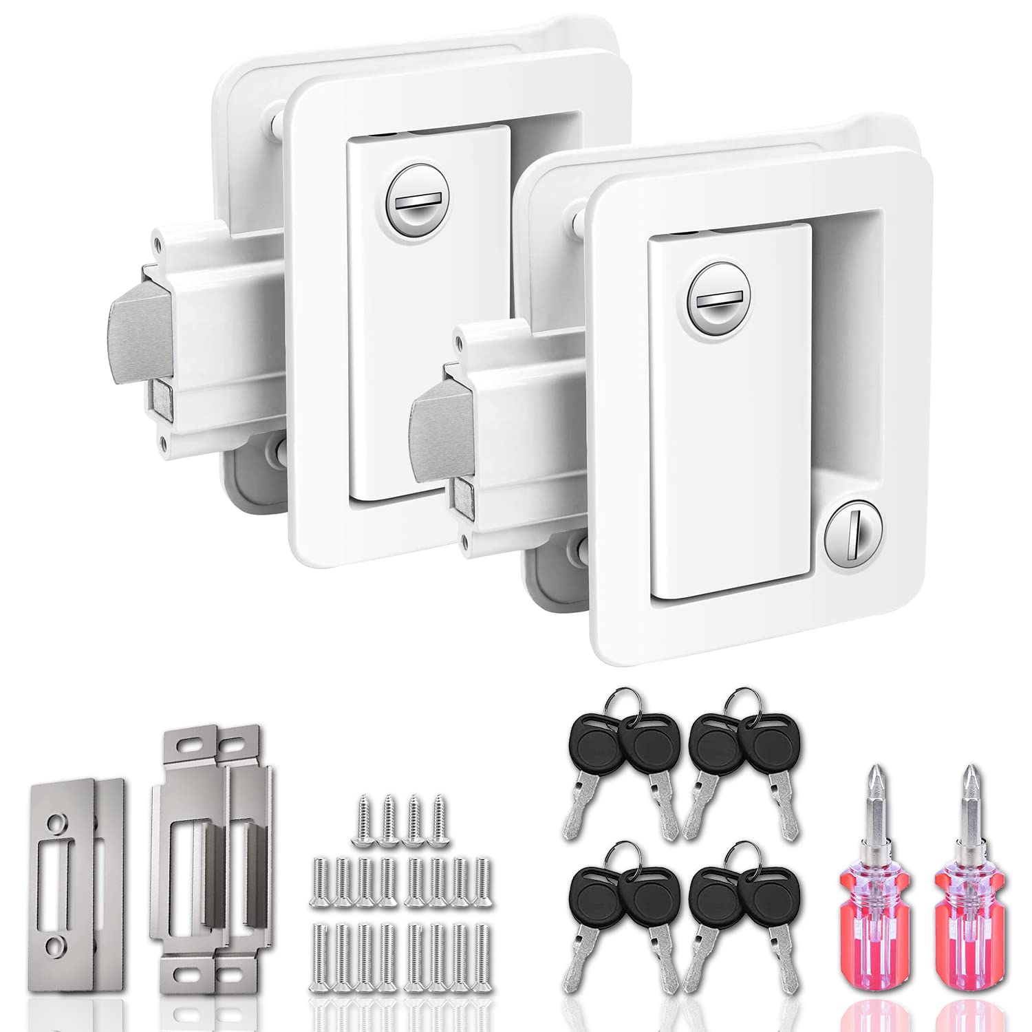 Snapklik.com : RV Door Lock 2 Pack White Camper Door Lock Travel ...