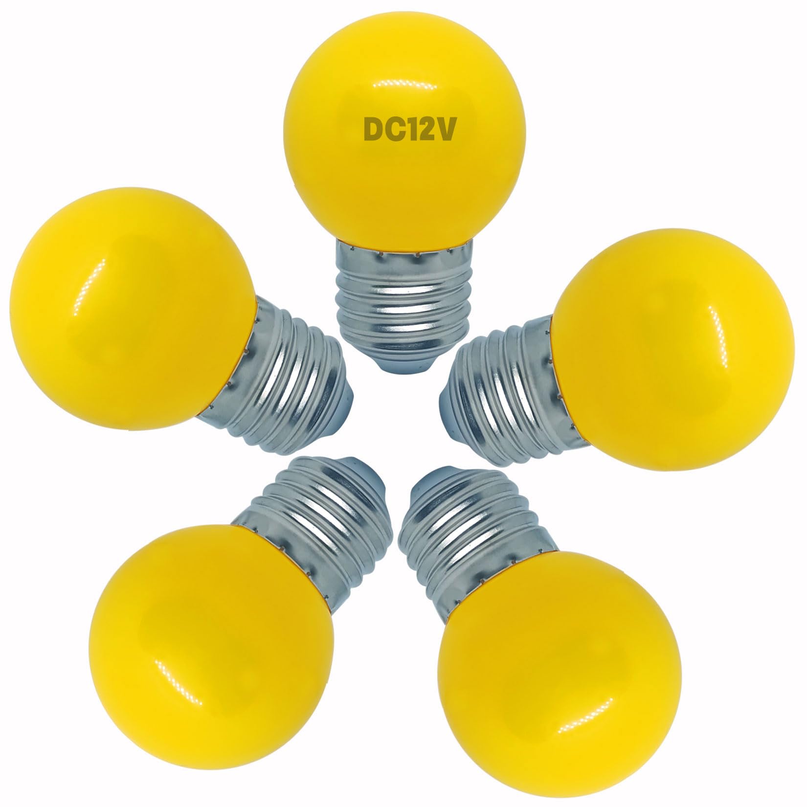 Snapklik.com : DC 12V Low Voltage Light Bulbs, Yellow LED 1W G14 G45 ...