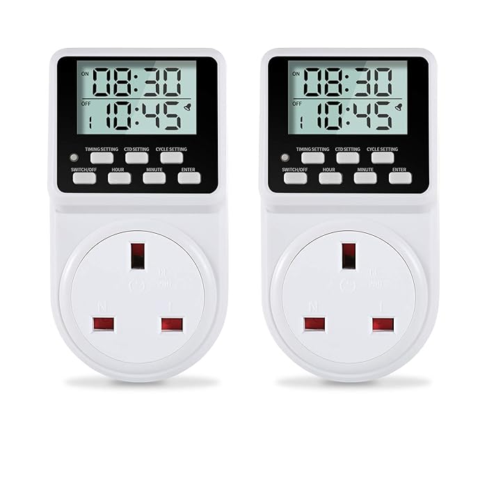 Buy ORIDGET 24 Hour Digital Electric Timer Plug Socket with On-Off ...