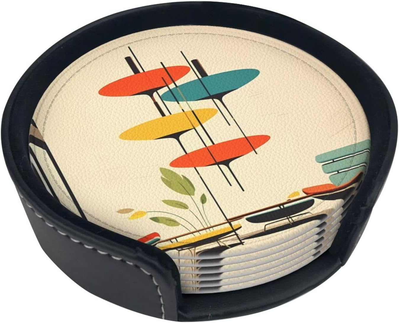 Amazon.com: Drink Coasters Retro Modern Mid Century Geometric Absorbent ...