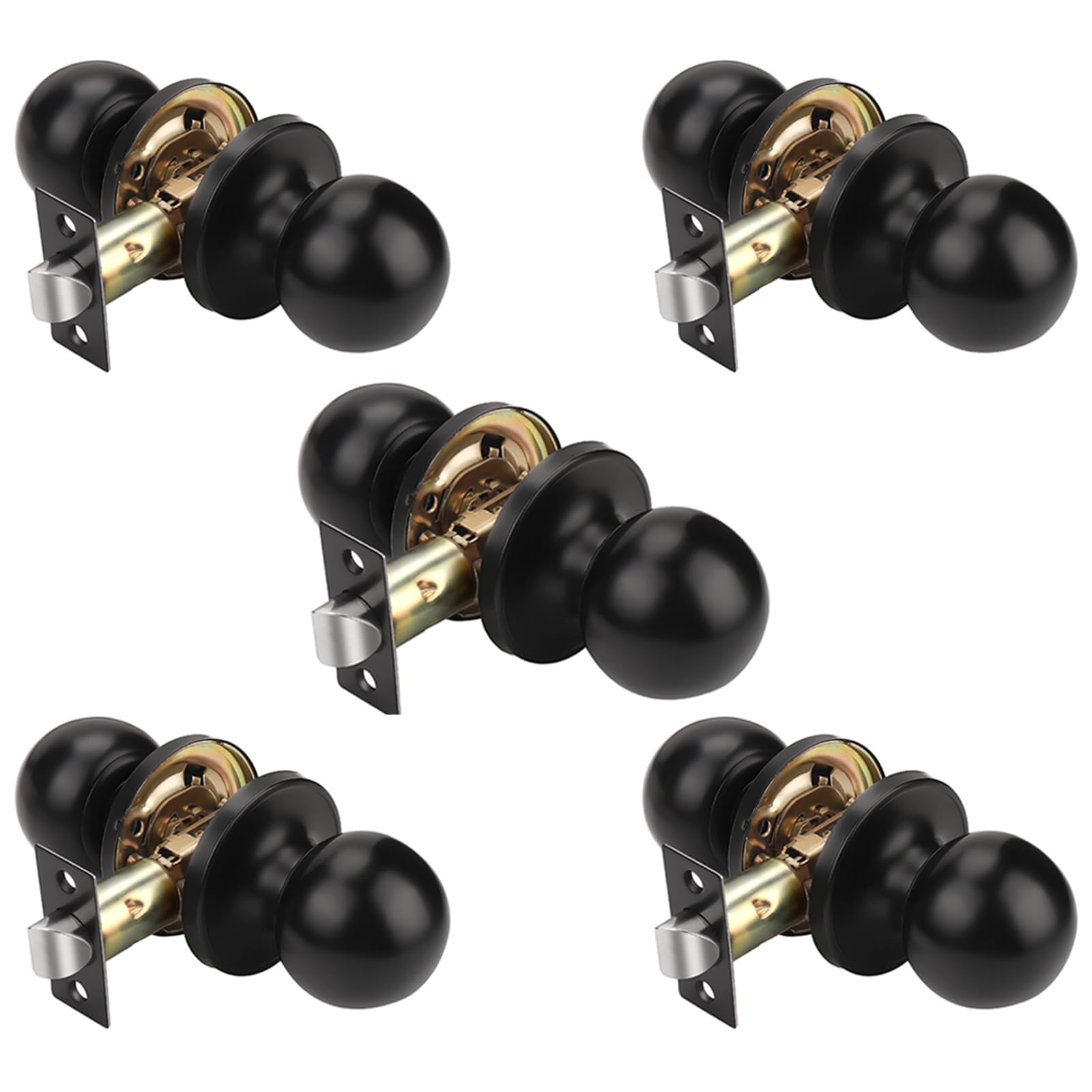 Snapklik.com : Matte Black Interior Door Knob, Closet Door Knobs For ...