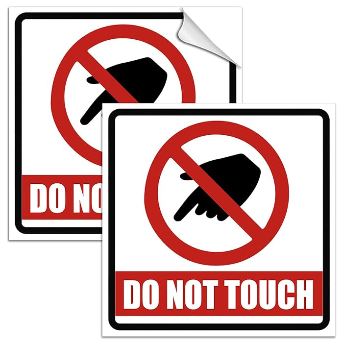Buy 2pc Do Not Touch Sticker - 4x4 Vinyl Please Do Not Touch Sign - Do ...